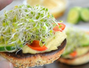 Hummus Bagel Sandwich | The Surfer's Kitchen